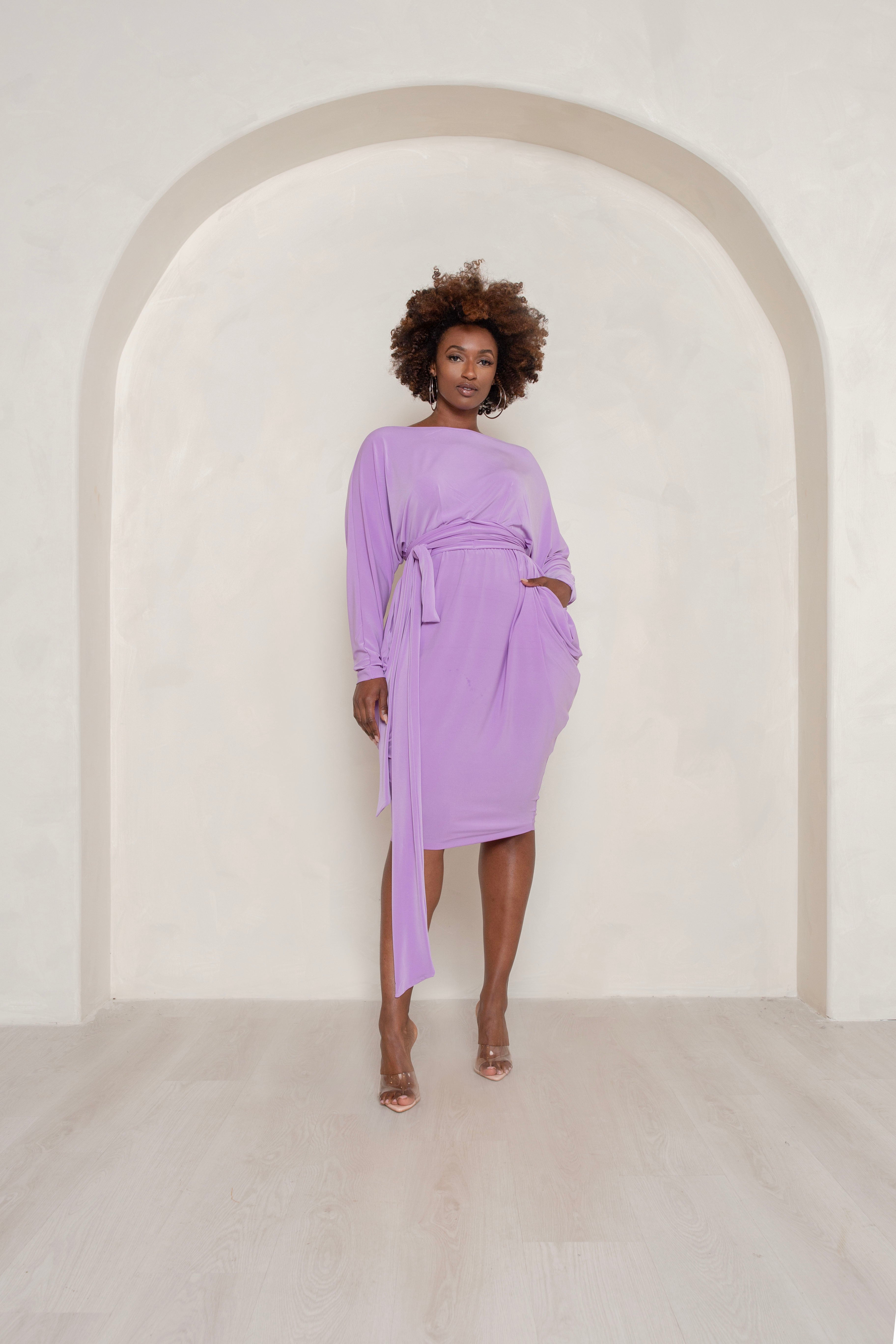 V Back Slouch Dress- JIBRI – Jibri Online